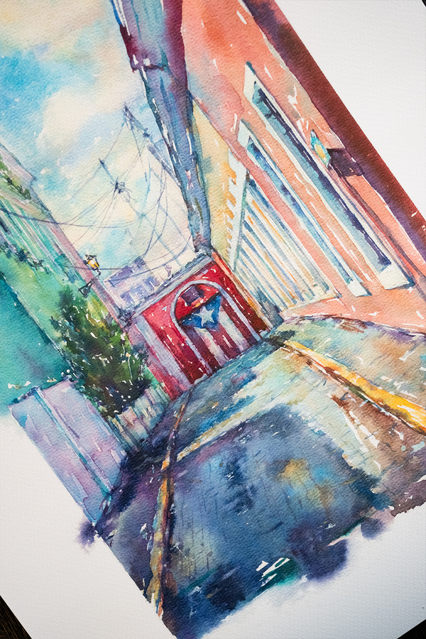 PUERTO RICO - "LA PUERTA DE LA BANDERA" WATERCOLOR (LIMITED EDITION ...
