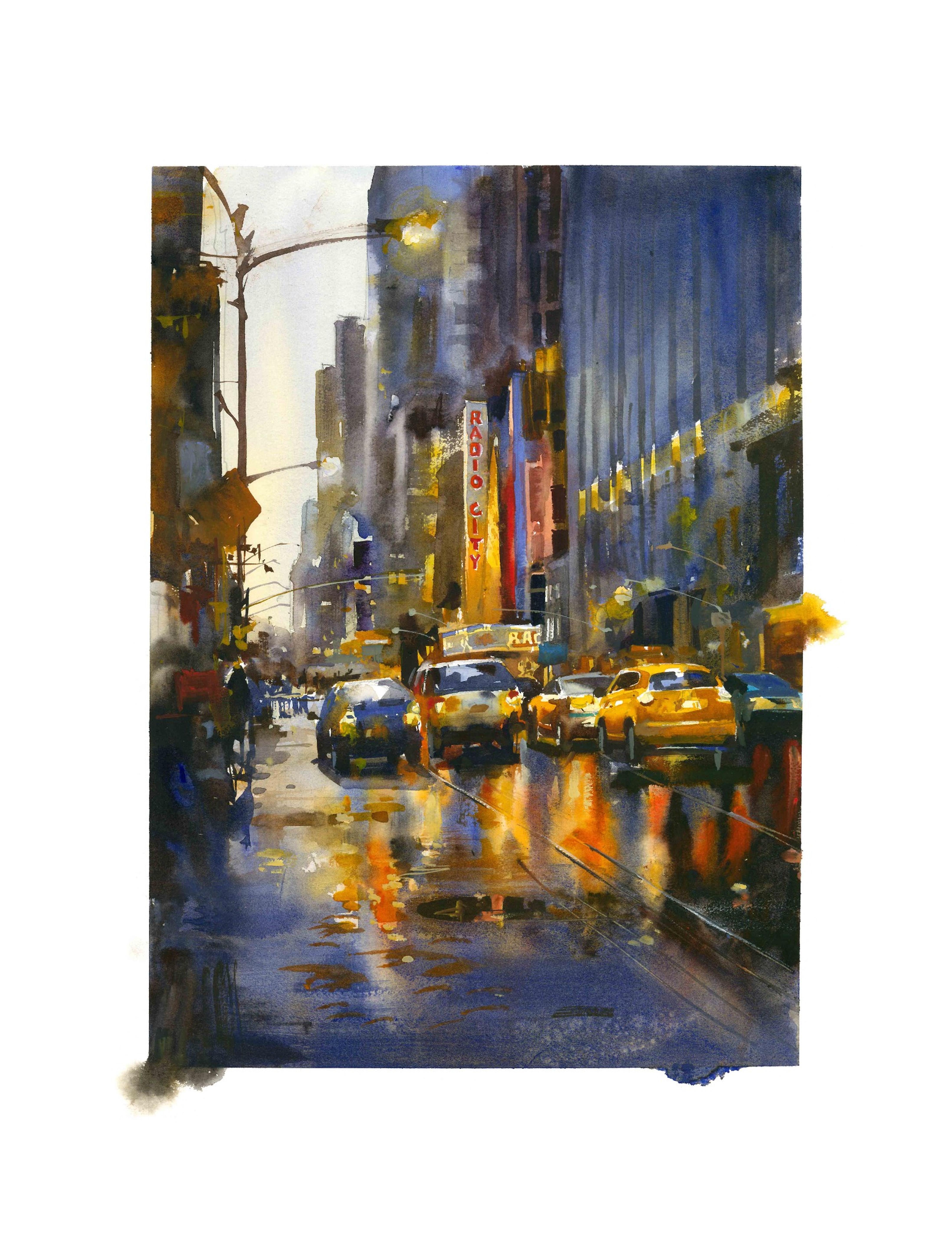 NYC - RADIO CITY - WATERCOLOR PRINT (LIMITED EDITION) – Keep Smiling™